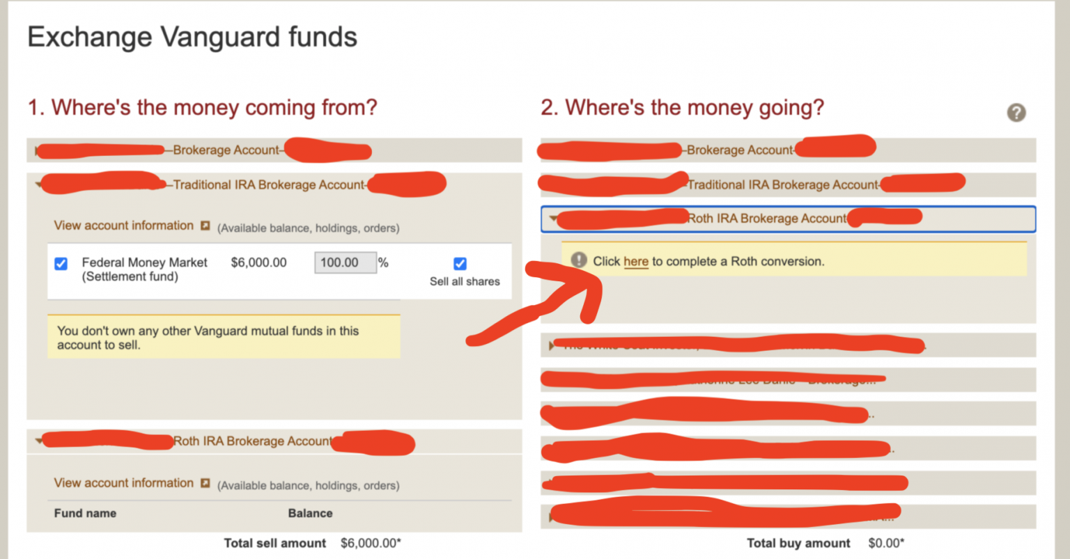 Vanguard Backdoor Roth Step By Step Guide [Screenshots] | White Coat ...