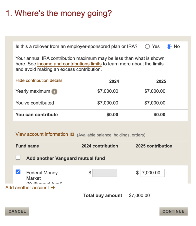 Vanguard Backdoor Roth Step By Step Guide [Screenshots] | White Coat ...