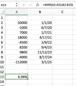 Dollar-Weighted Return Formula – The Excel XIRR Function | White Coat ...